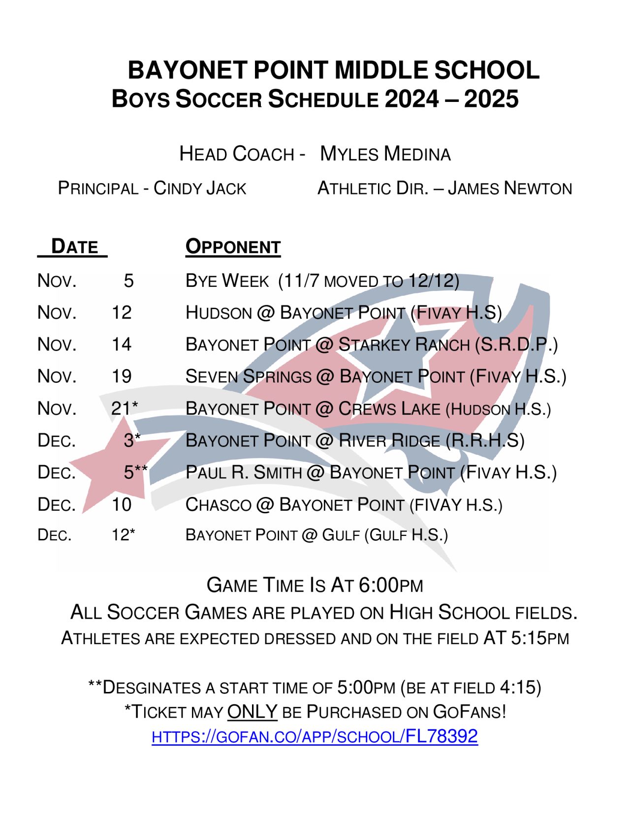 Boys Soccer | Bayonet Point Middle School